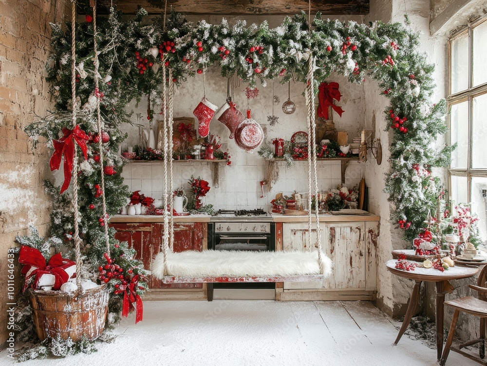 digital cozy Christmas swings for newborn photography Stock Photo ...