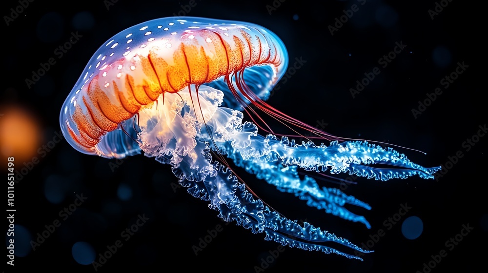 Abstract depiction of a jellyfish s simple nerve net, Jellyfish Nervous System, primitive ...