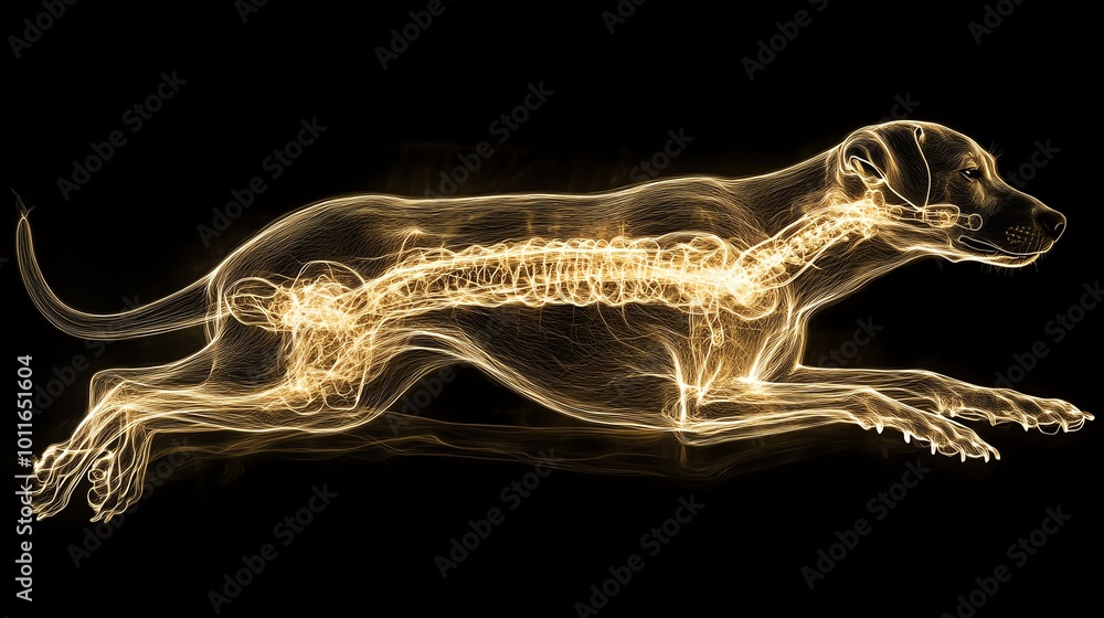 Artistic rendering of a dog s nervous system highlighting sensory ...