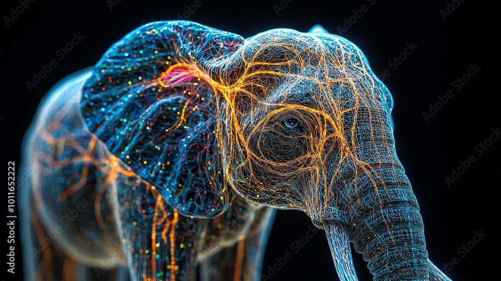 Detailed view of an elephant s nervous system with focus on emotional ...