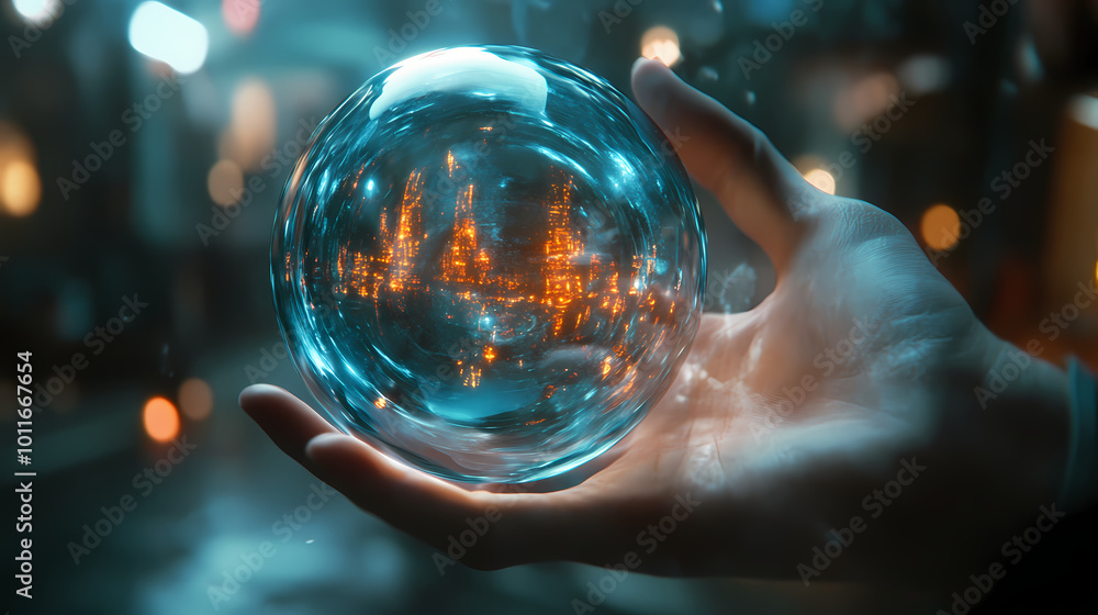 Magic crystal ball for future prediction. generative ai. Crystal Ball ...