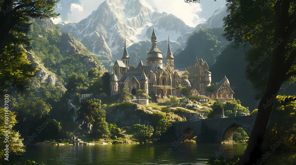 Mystical elven kingdoms nestled in enchanted forests, where ancient ...
