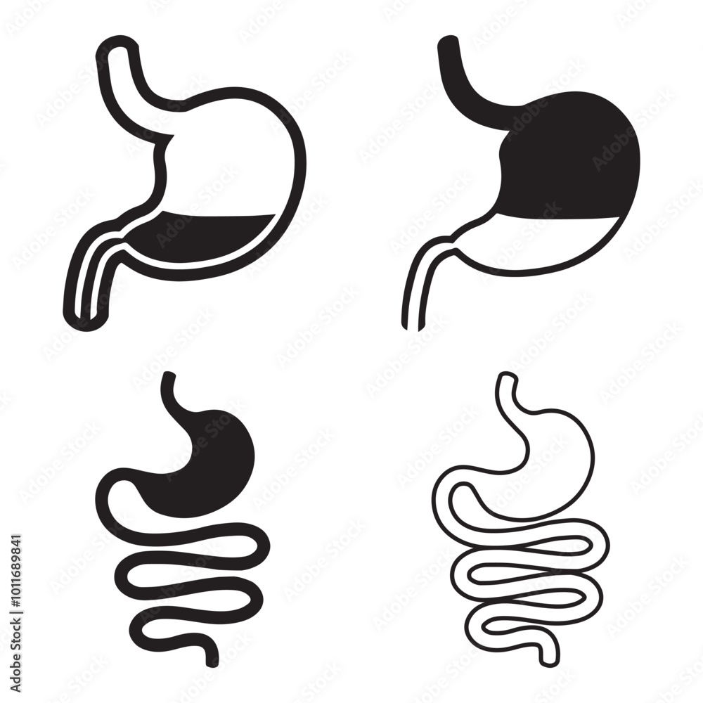 Gastric Icon. Healthy human stomach. Digestive Signs. Human anatomy ...