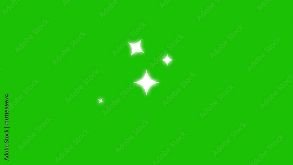Glowing stars sparkle on transparent background. 4K Chroma key ...