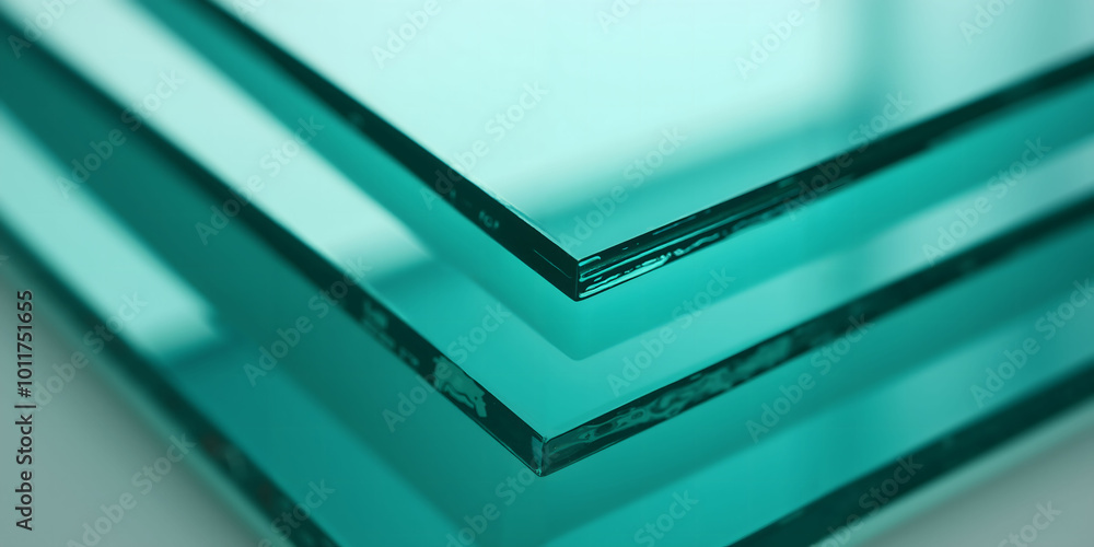 Transparent glass sheets in stacked arrangement for architectural ...