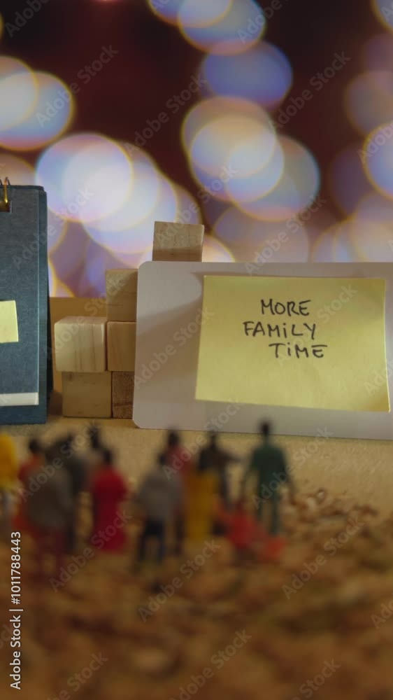 Scene showing a 2025 calendar with a sticky note titled “Resolutions ...