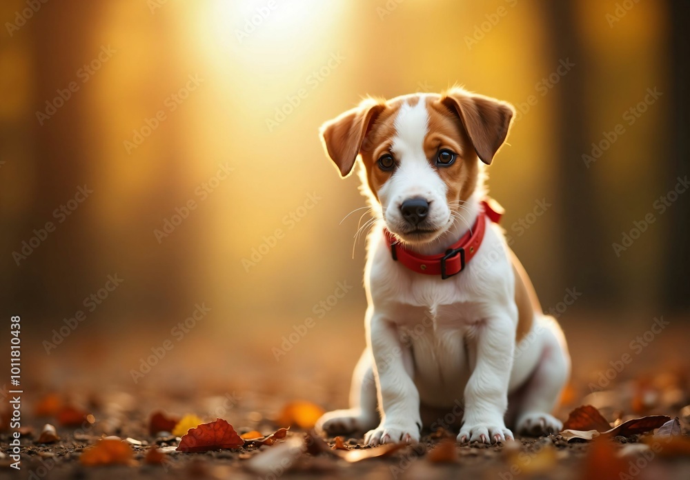 Adorable Jack Russell Terrier Puppy Captured Amidst the Autumn Foliage ...