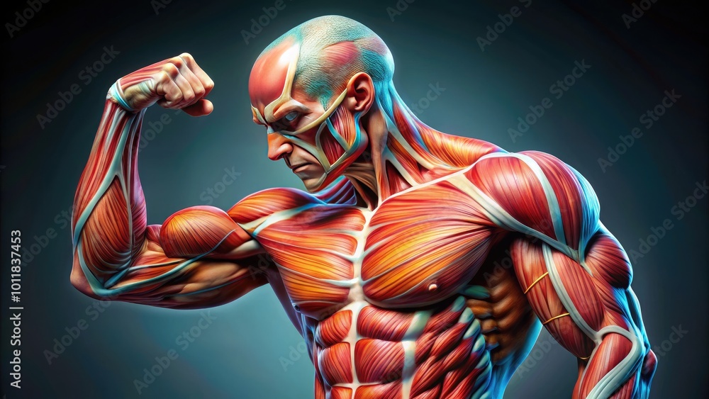 Anatomical Bicep Muscle Diagram for Educational Purposes in Fitness and ...