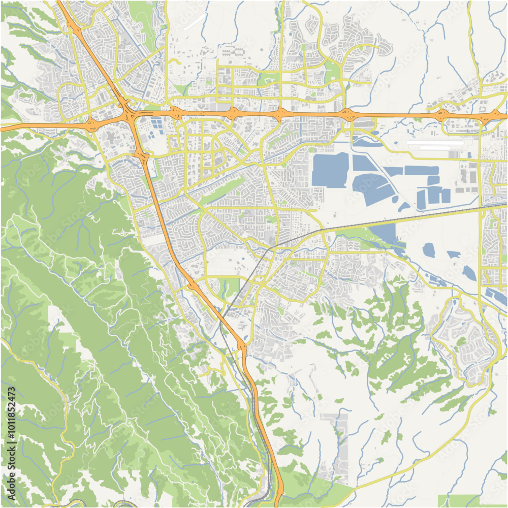 Map of Pleasanton in California in a normal road map style. Contains ...