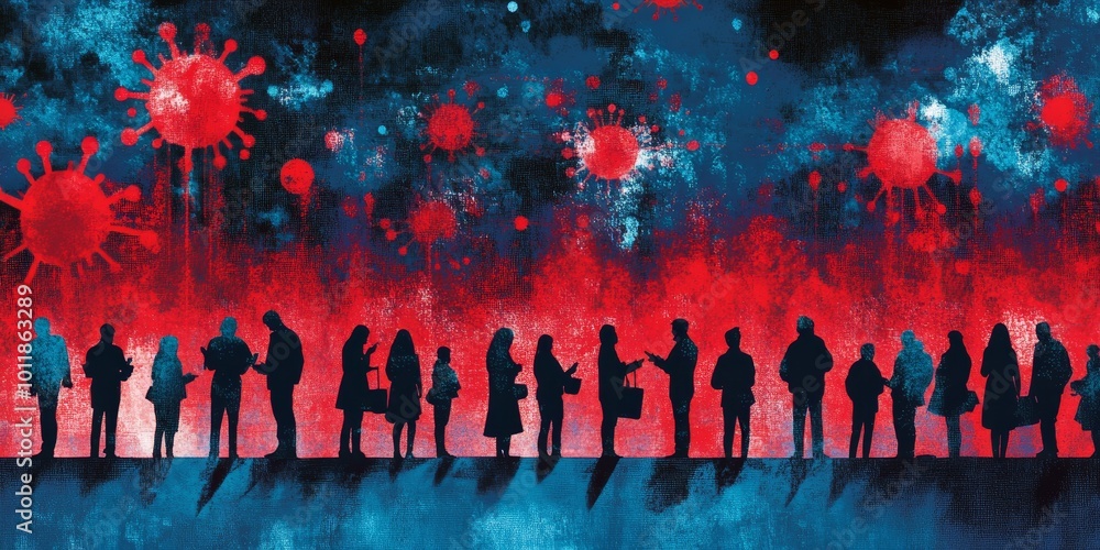 Viral Misinformation Campaign: Create an image showing a group of ...