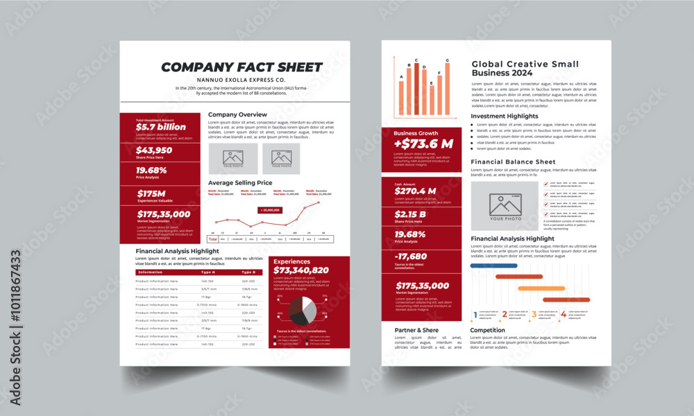 Company Fact Sheet, Nonprofit Organization Fact Sheet, Product data ...