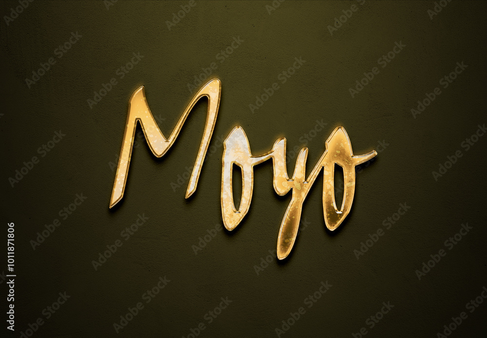Photo & Art Print Old gold text effect of Nigerian Pidgin name Moyo ...