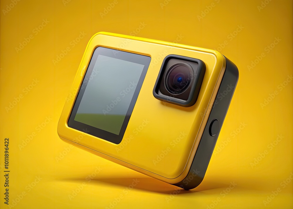 Bright Yellow Tablet Device on a Solid Background Ideal for Technology ...