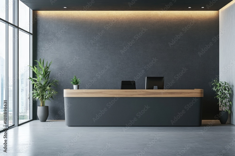 Modern Minimalist Office Interior with CEO Room, City View and Elegant ...