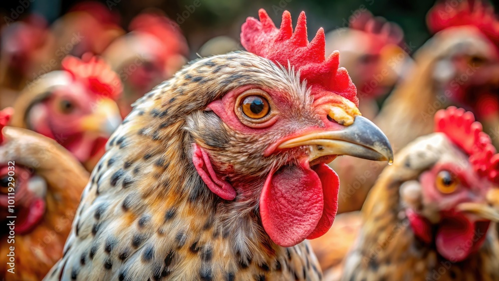 Detailed close-up images showcasing fowl pox lesions on chickens and ...