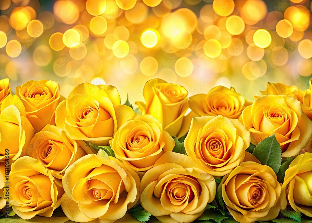 Elegant Yellow Rose Border Design for Backgrounds, Invitations, and ...