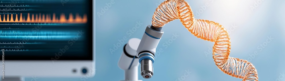 DNA sequencing results visualized in a clean, sterile lab environment ...