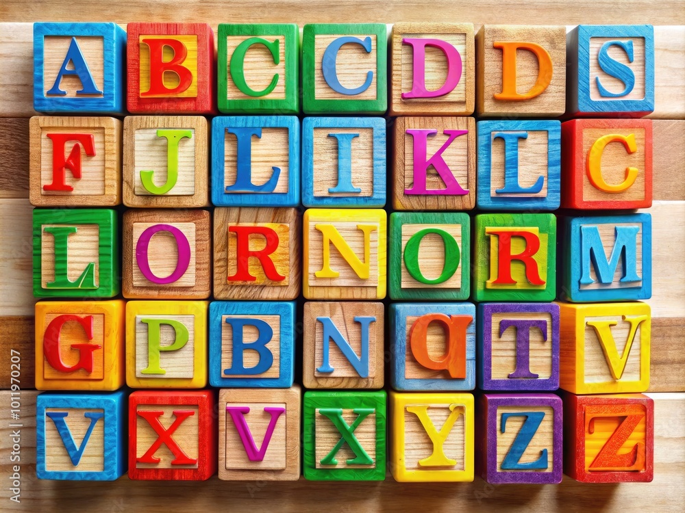 Colorful Alphabet Blocks Font for Educational and Creative Projects ...