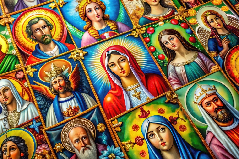 Colorful Catholic Clip Art Collection Featuring Symbols, Saints, and ...