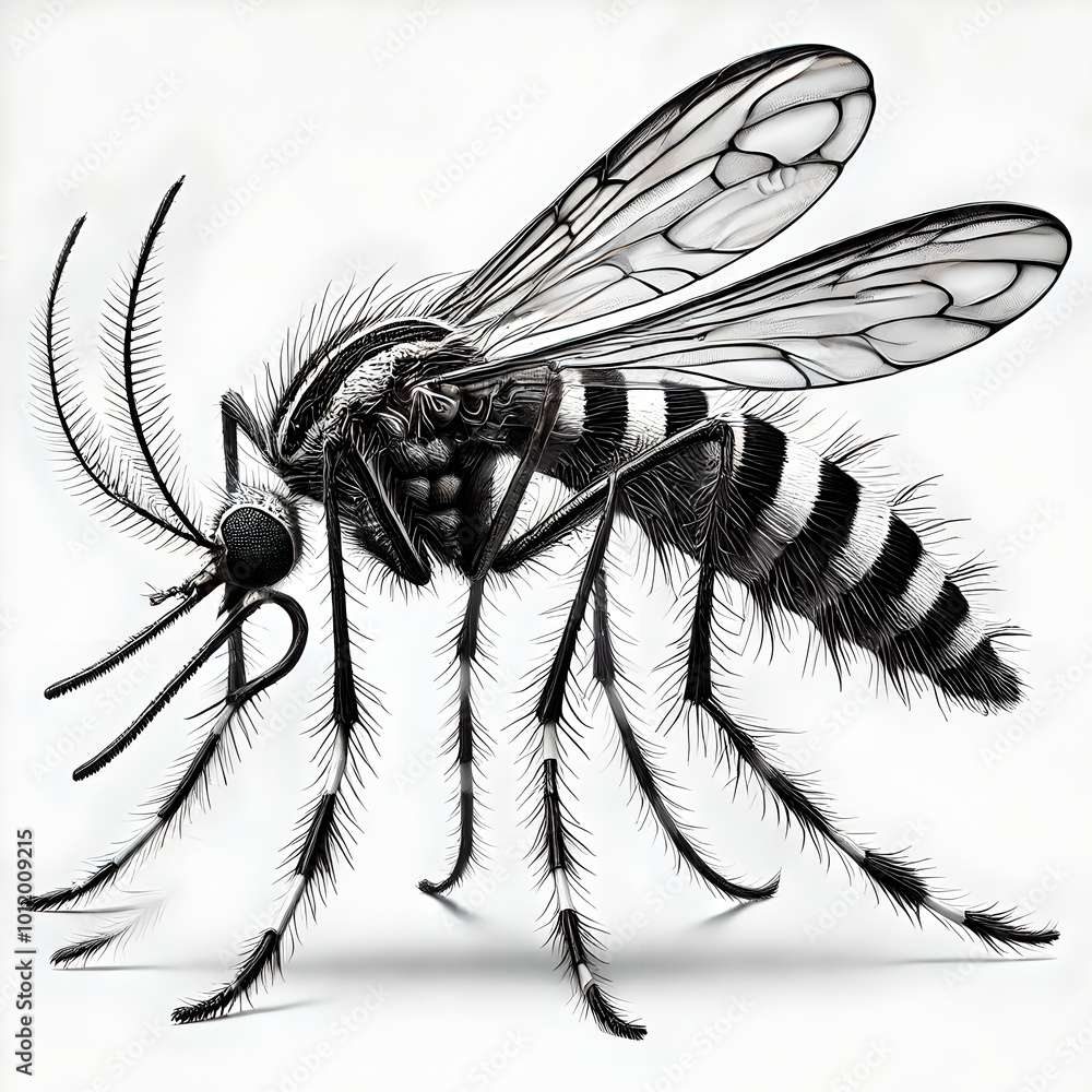 Aedes mosquito, dengue mosquito. mosquito’s distinct black, white ...