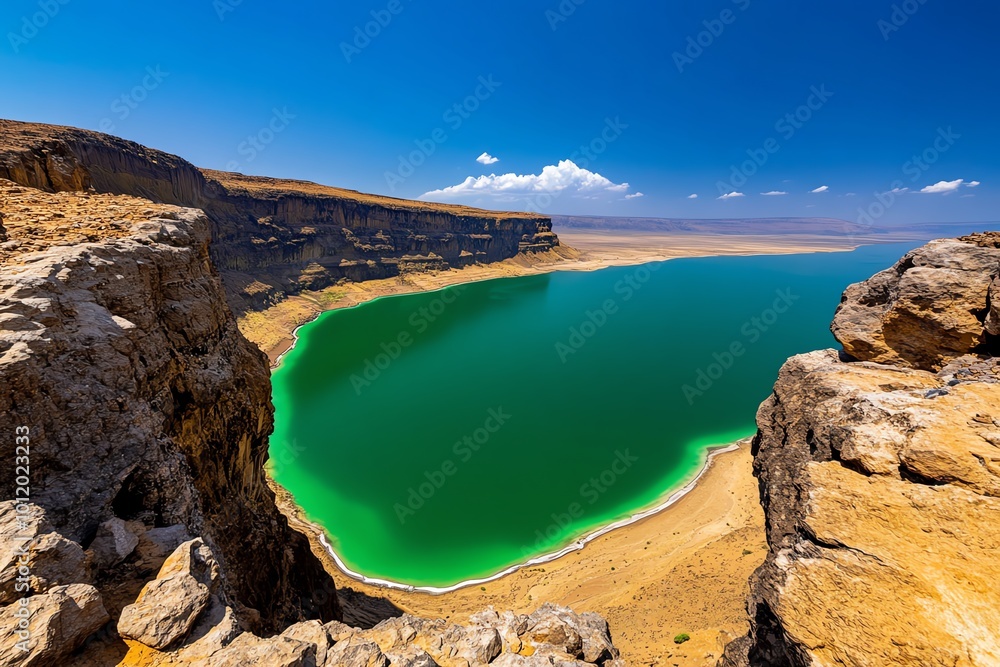 A view of Lake Turkana in the northern Great Rift Valley, with its ...