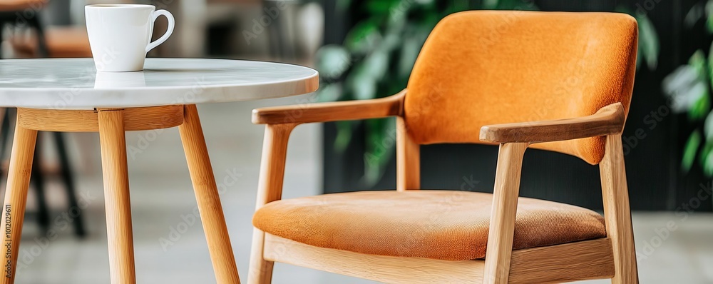 Quiet small business during a recession, cafe counter with no customers ...