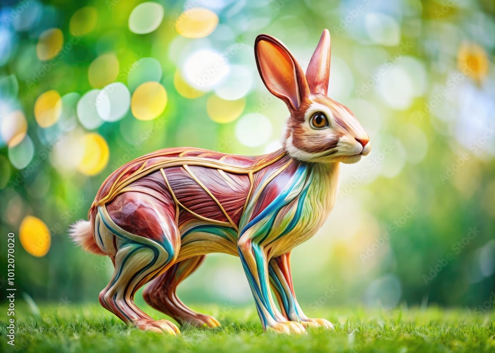 Detailed Anatomical Diagram of a Rabbit Illustrating Key Body Parts and ...