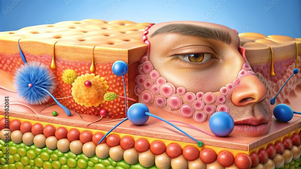 Detailed Diagram of a Pimple Structure for Educational Purposes in ...