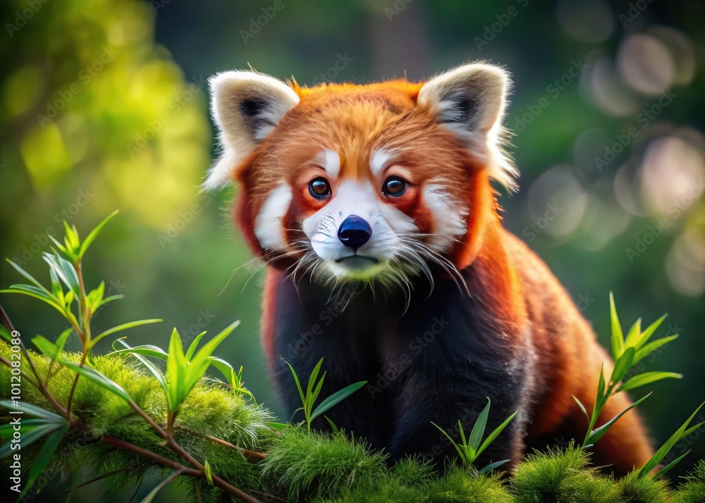 Detailed diagram of a red panda showcasing its anatomy, habitat, and ...