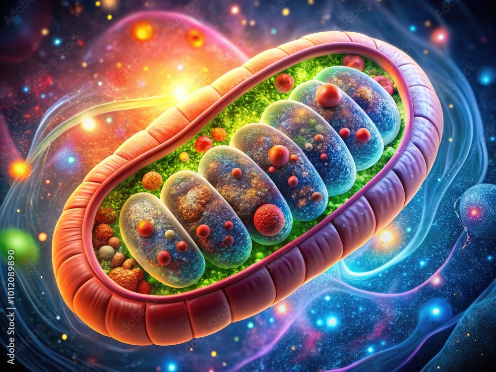 Foto de Detailed Labeled Diagram of Mitochondria with Functions ...
