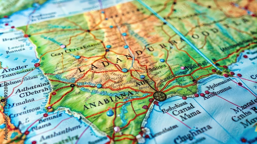Detailed Map of Alabama, USA Highlighting Major Cities, Highways, and ...