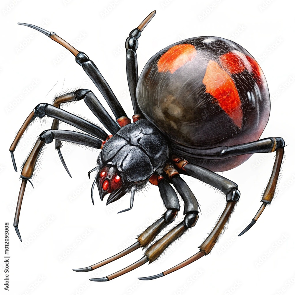 Latrodectus mactans - southern black widow or the shoe button spider, a ...