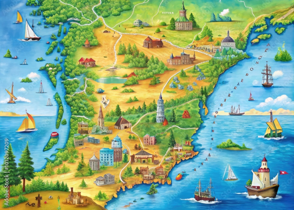 Detailed Map of New England States Featuring Major Cities, Landmarks ...