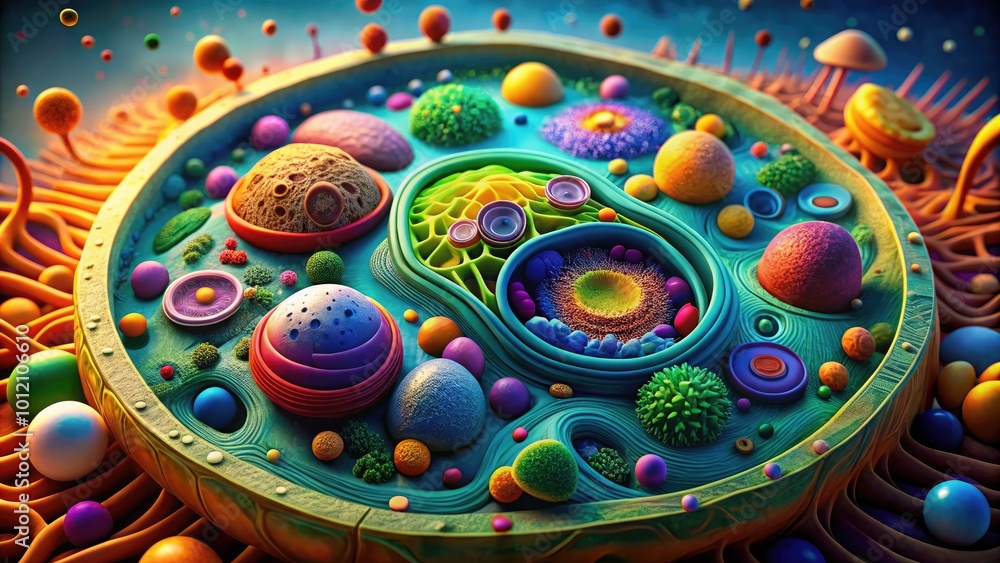 Detailed Structure of an Animal Cell with Labels for Educational and ...