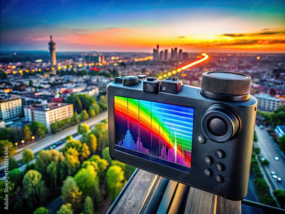 Digital VU Meter Displaying Audio Levels with Bright LED Indicators and ...