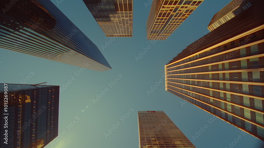 Business Skyscrapers in the Financial District | Modern High-Rise ...