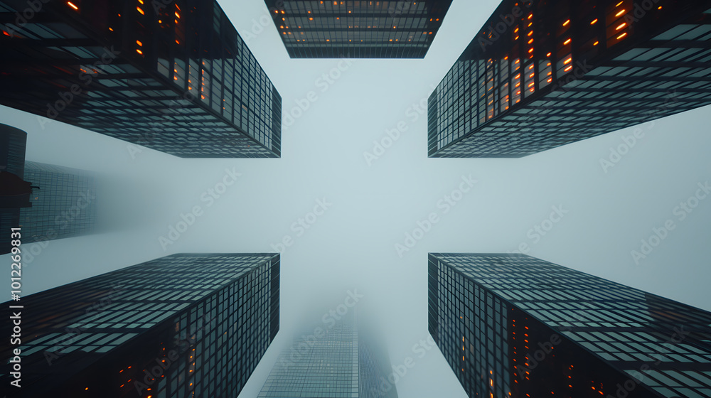 Business Skyscrapers in the Financial District | Modern High-Rise ...