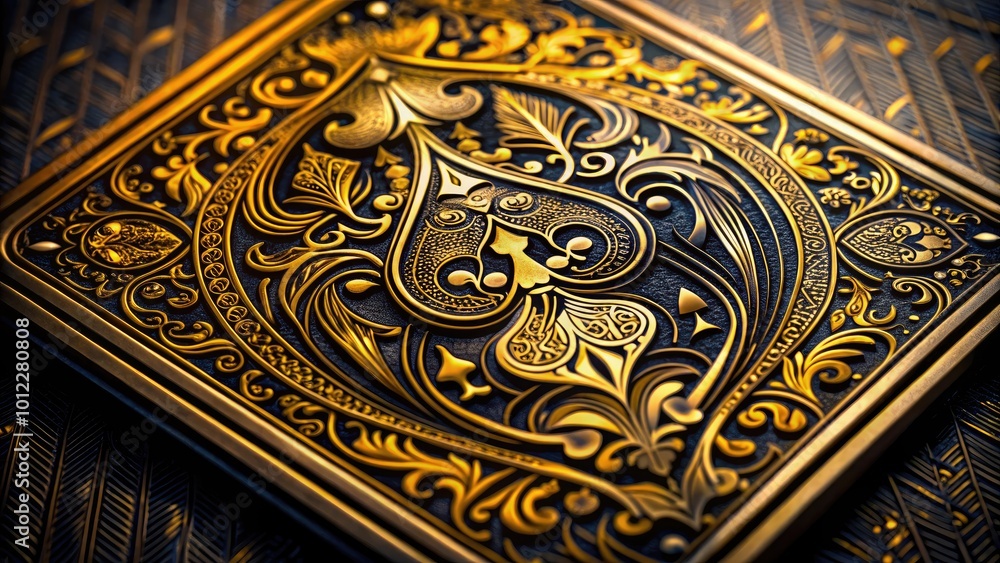 Intricate Ace of Spades Playing Card Design with Detailed Artwork and ...