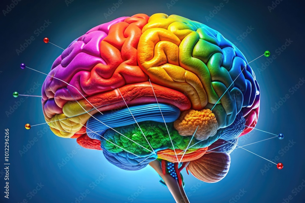 Labeled Diagram of the Human Brain Showing Different Regions and Their ...
