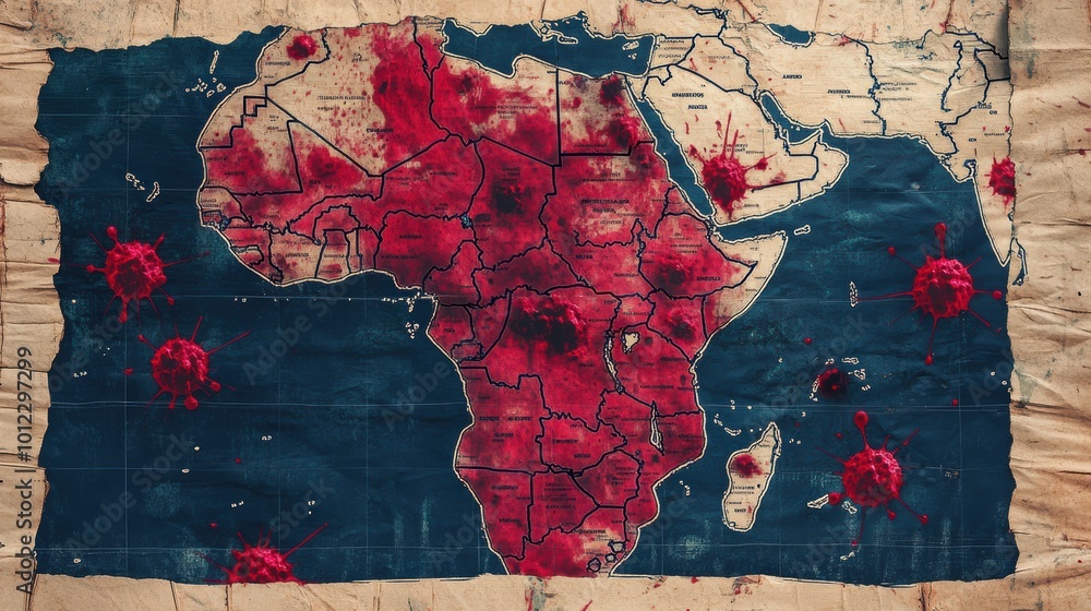 Detailed map of africa highlighting monkeypox outbreaks with continent ...