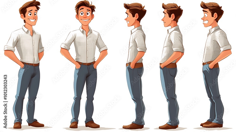 Cartoon man character sprite sheet for animation, game development, and ...