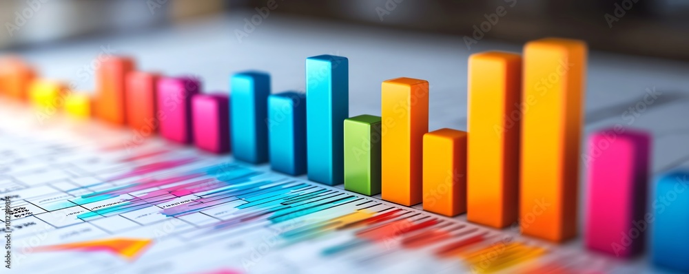 Colorful and dynamic bar charts with rising and falling values ...