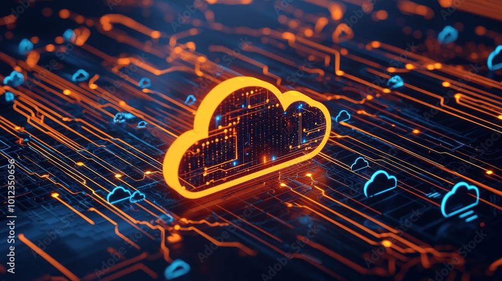 Symbolizing cloud computing cost efficiency with a cloud symbol, price ...