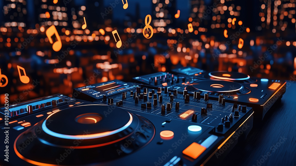 vibrant colorful audio music visualization with glowing light musical ...