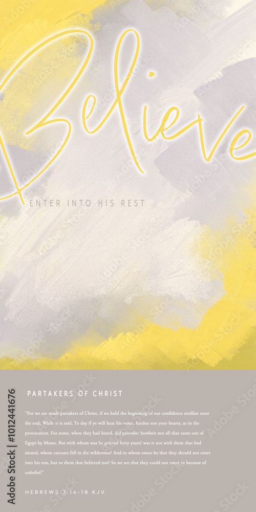 Believe-Enter Into His Rest-Bible Vs. Hebrews 3:14-19 KJV-On ...