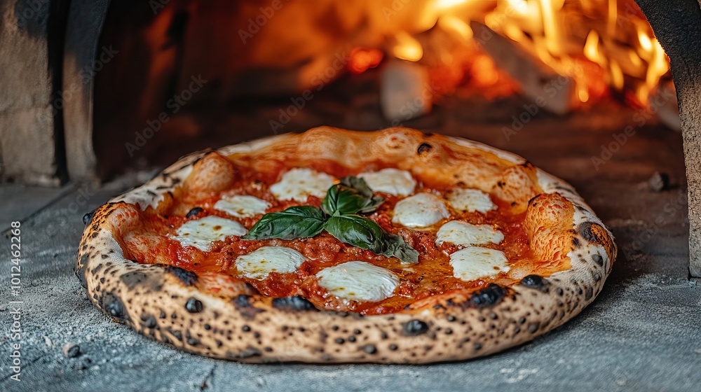 Brick oven handmade pizza margarita from Naples. Napoleon Italian Pizza ...