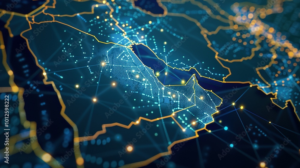 Abstract Network Map of Saudi Arabia: Connecting the Middle East and ...