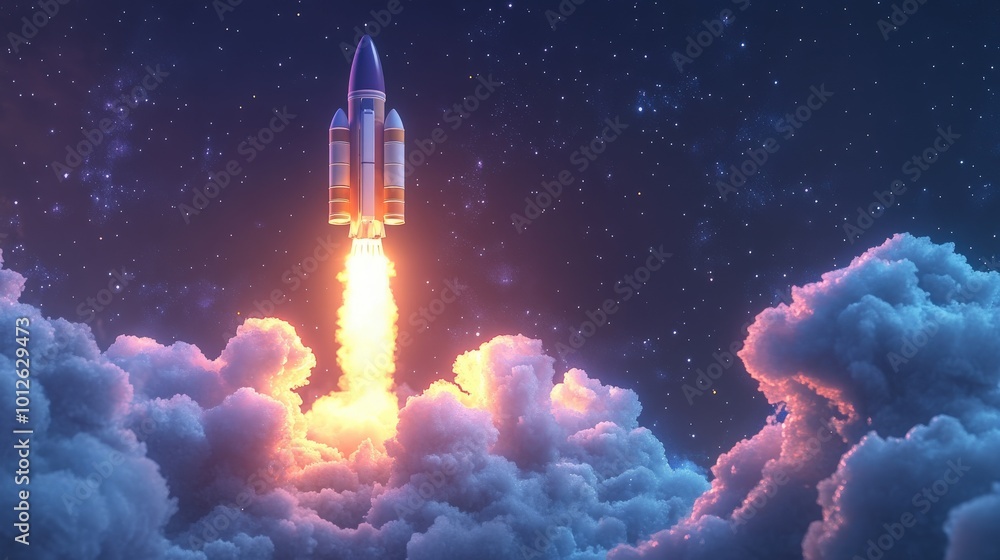 Render of the technology development process culminating in a space ...