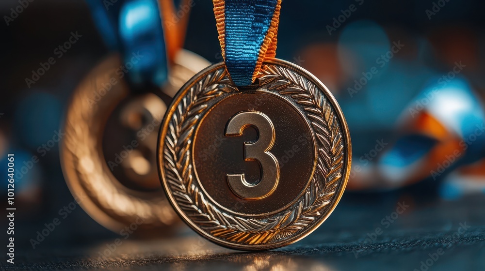 Bronze for 3rd place in competition, celebrating third position with ...