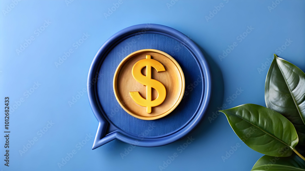 Vector icon of a chat bubble with a dollar sign inside representing ...